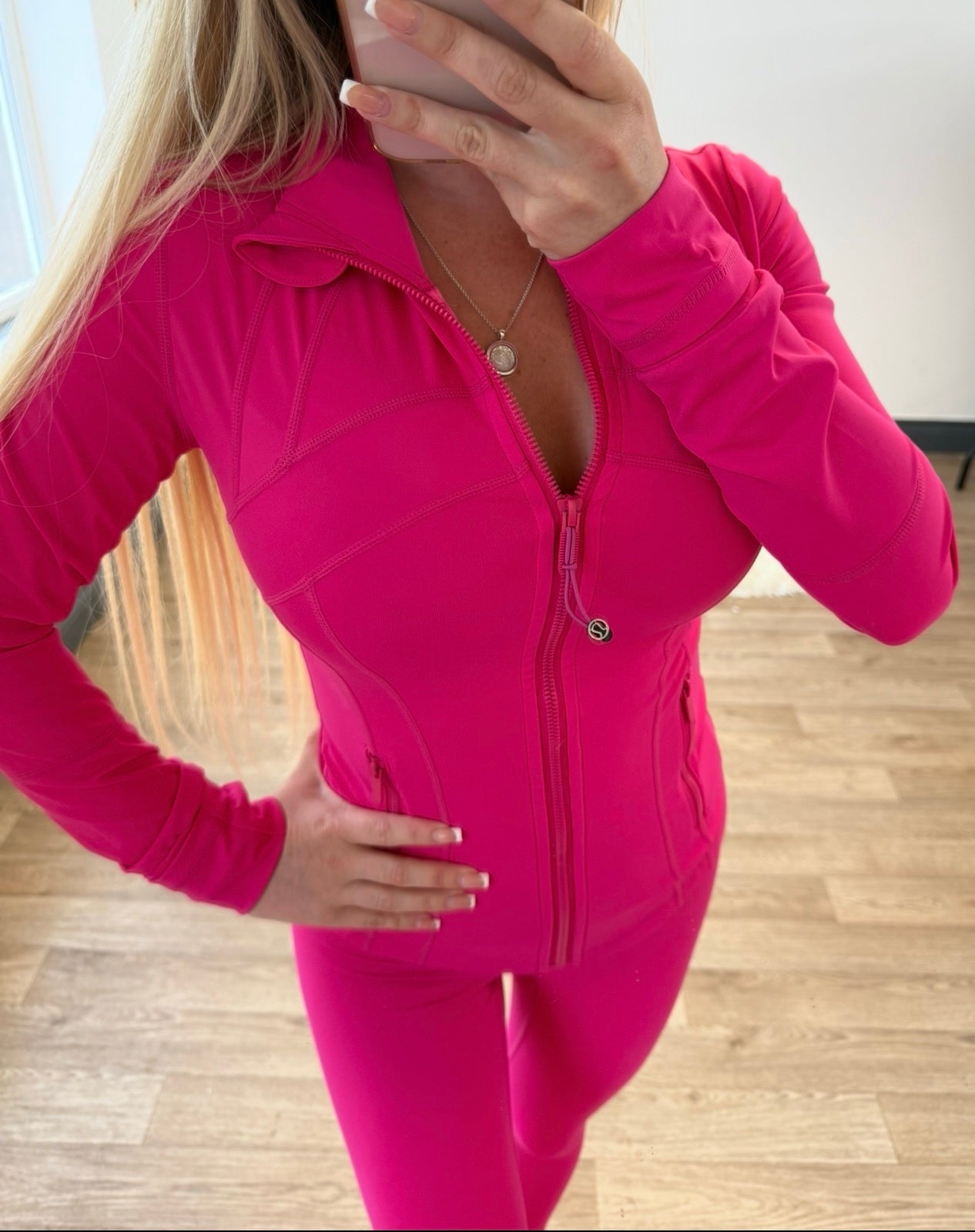 Hot Pink zip up set – LUXE